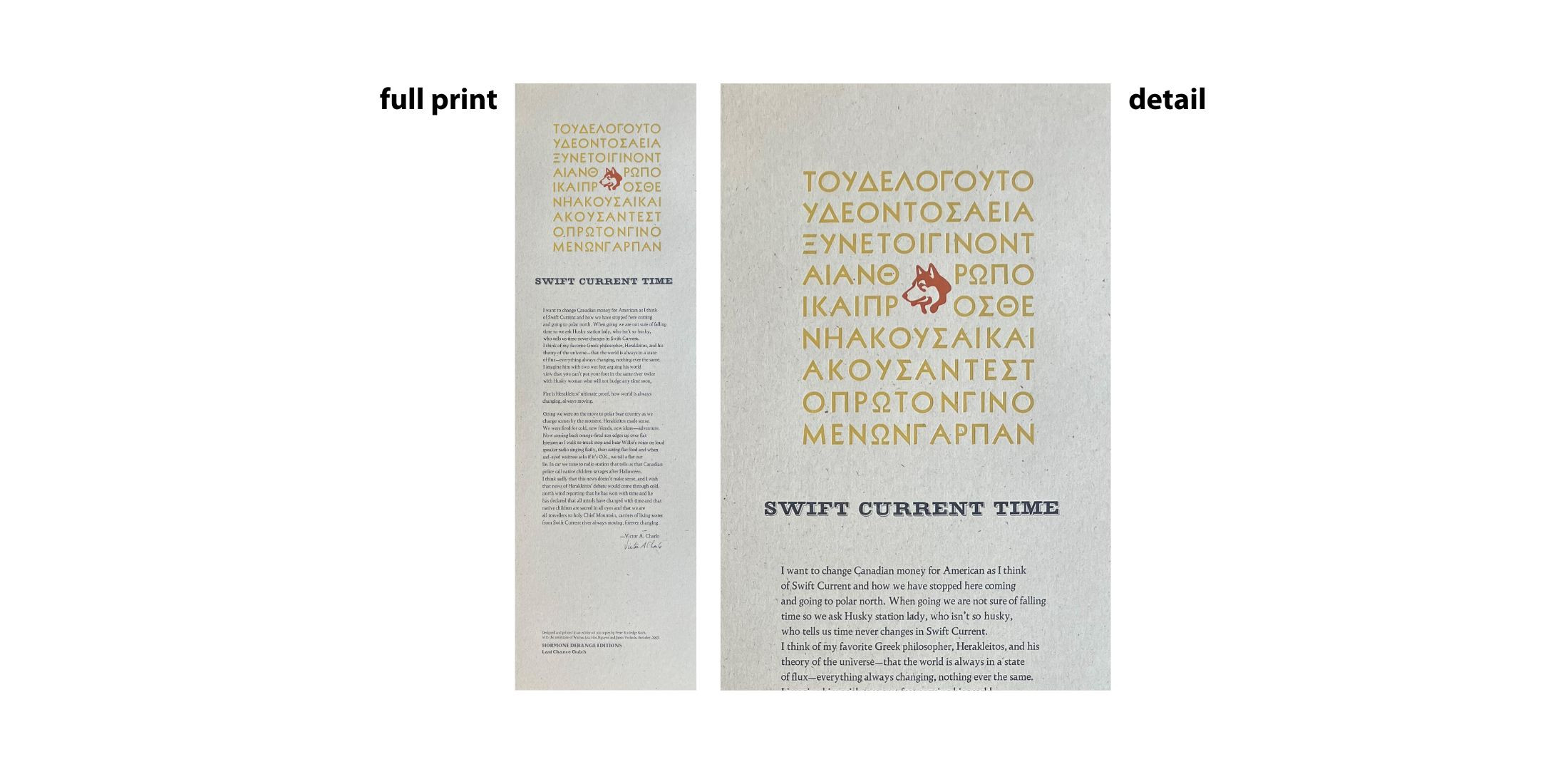 Swift Current Time Victor A Charlo Broadside Print Missoula Art 